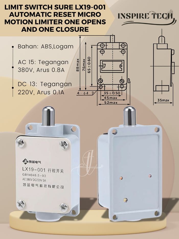 Promo Limit Switch SURE LX19-001 Sakelar Perjalanan Profesional ABS Logam AC 380V DC 220V ...