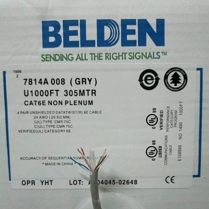 Jual BELDEN Kabel LAN UTP cat6e Biru / Kabel LAN UTP cat6e Abu 305 ...