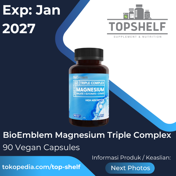 Jual BioEmblem Triple Magnesium Complex 300mg Glycinate Malate Citrate ...