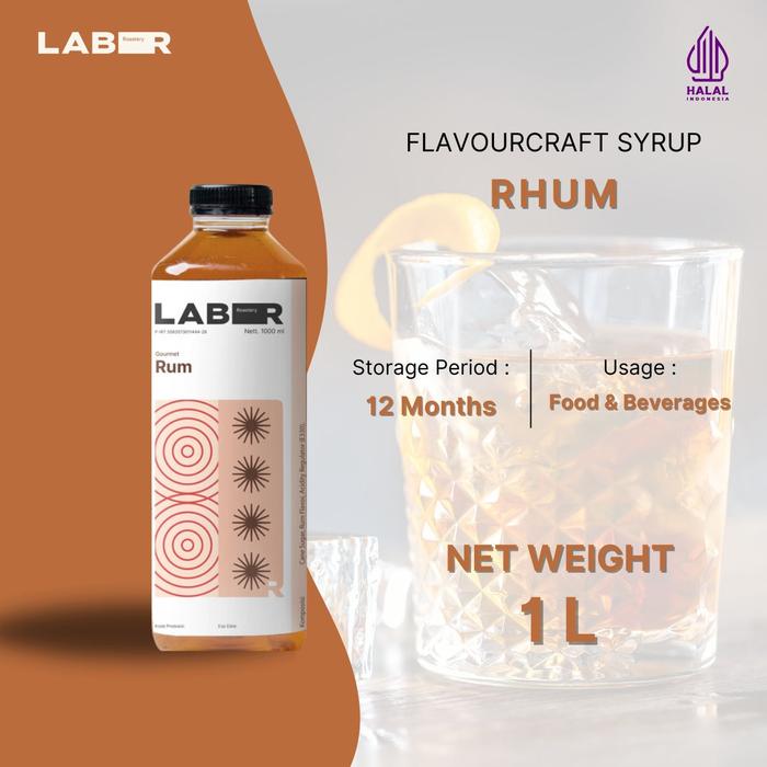 Jual LABR Rhum Syrup 0% Alcohol - Sirup Rum 0% Alkohol 1 Liter - Kota ...