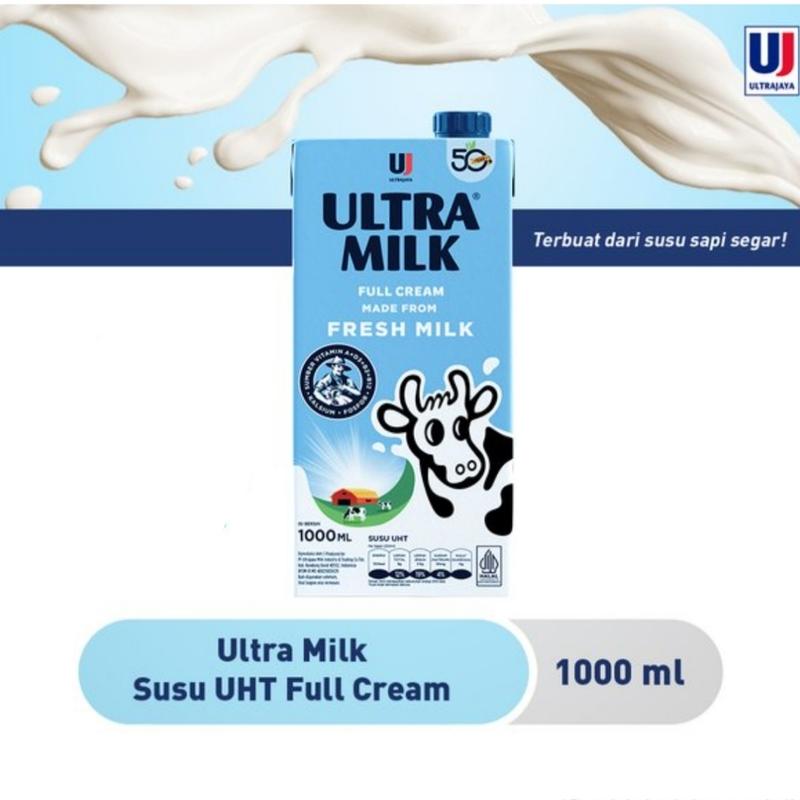 Ultra Milk Susu UHT Full Cream -1000 ml - Shop | Tokopedia