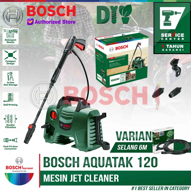 Bosch Jet Cleaner Aquatak 120 1500 Watt dan Extension Hose 6 Meter ...