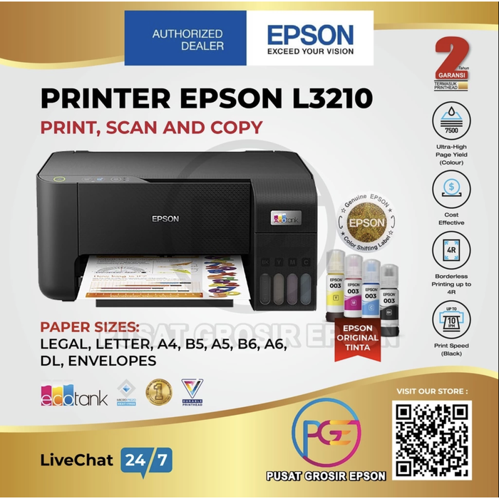 Jual PRINTER EPSON L3210 L 3210 L-3210 ORIGINAL DAN GARANSI RESMI ...