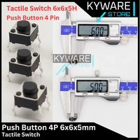 Jual Tactile Switch 4 Kaki Pin 6x6x5mm Tact Push Button Micro 6x6 ...