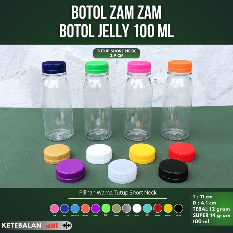 Isi 100 pcs Botol Jelly 100 ml / Botol Plastik 100ml / Botol Pudot ...