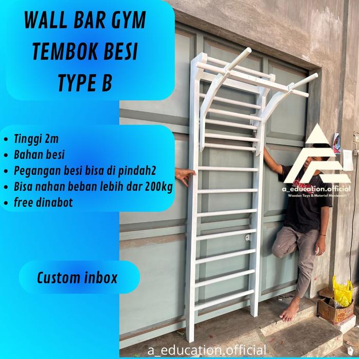 Jual Wall Bar Gym Gym Tembok / dinding Besi Type B PULL up Bar olahraga ...