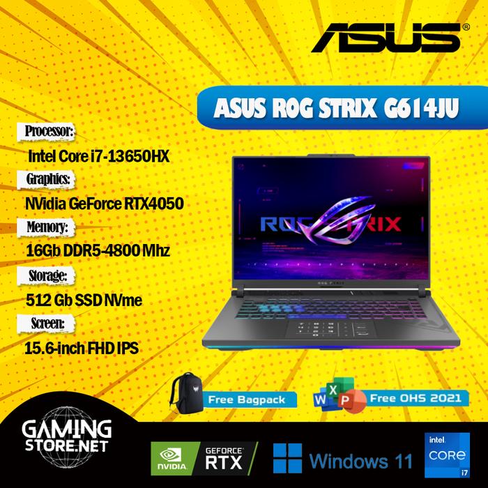Promo ASUS ROG STRIX G614JU Laptop Gaming Intel Core i7-13650HX NVIDIA ...