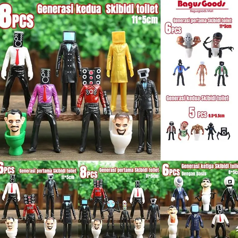 ryu-56 13PCS Mainan Skibidi Toilet Figure Set /Mainan anak Skibidi ...