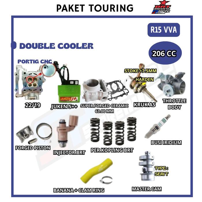 Promo Paket Touring 8 Bore UP R15 VVA-Head-Block-Piston-TB-Ecu-Cam ...