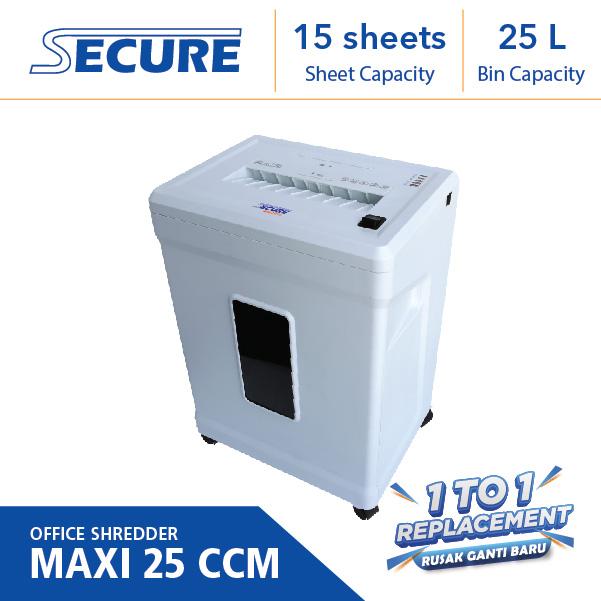Secure Paper Shredder Maxi 25 Cross Cut Mesin Penghancur Kertas 15 ...