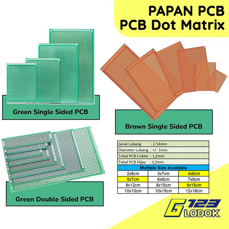 PCB Dot Matrix Papan Circuit Board Lubang Hole Prototype Protoboard ...