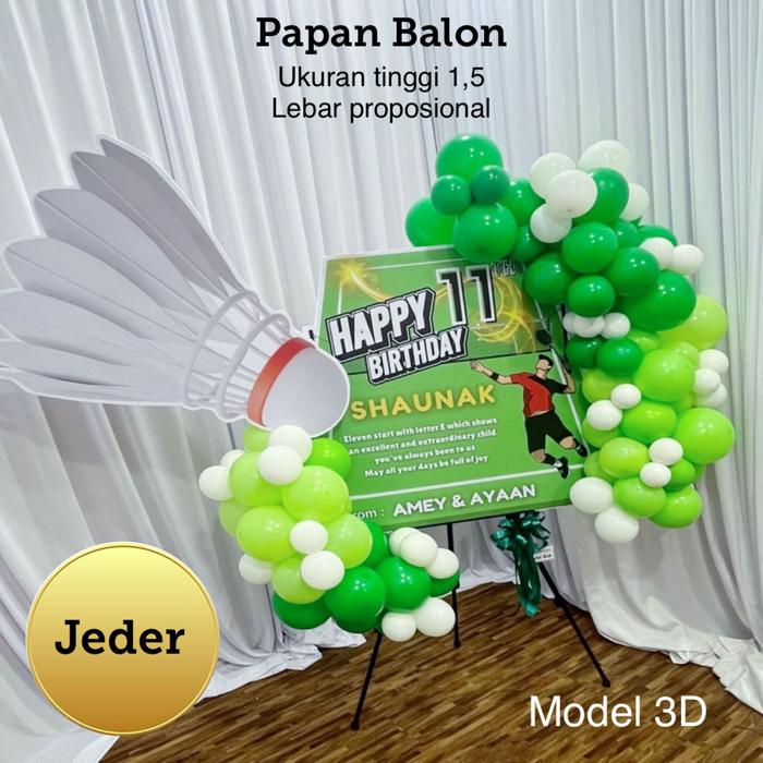 Jual Papan Balon 3D “ JEDER” unik / custom. Cocok untuk ucapan birthday ...