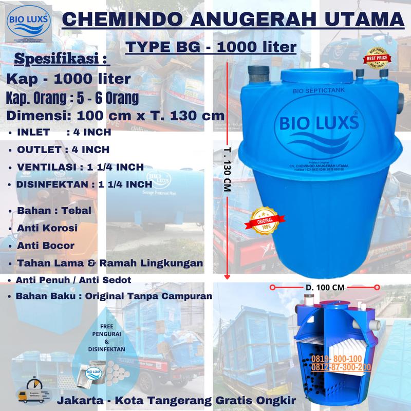 Septictank biotech, biofil, bioluxs, type BG 1000 liter - Shop | Tokopedia