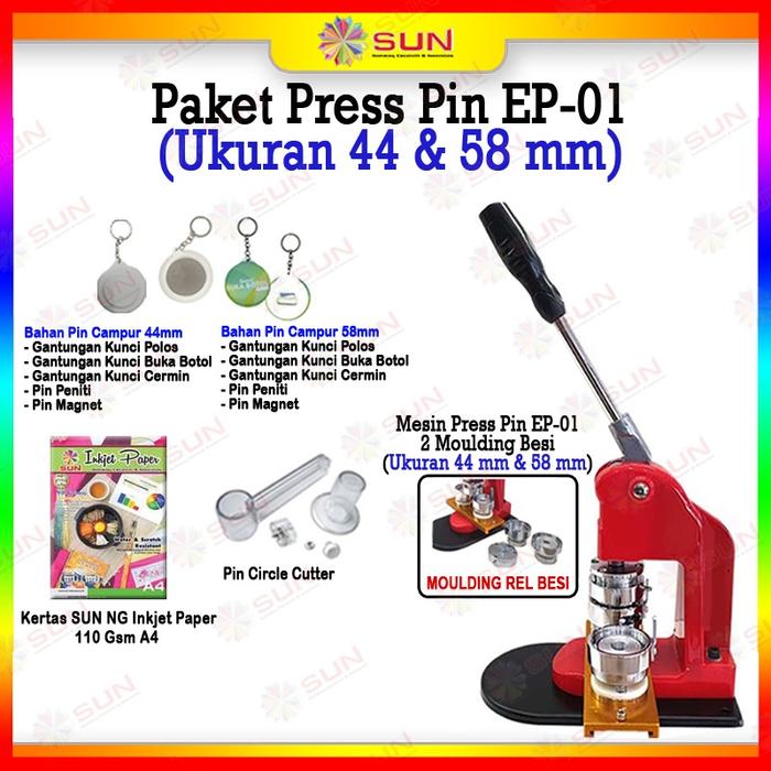 Promo Paket Alat Press Pin Bros Peniti Gantungan Kunci 2 Moulding 44 ...