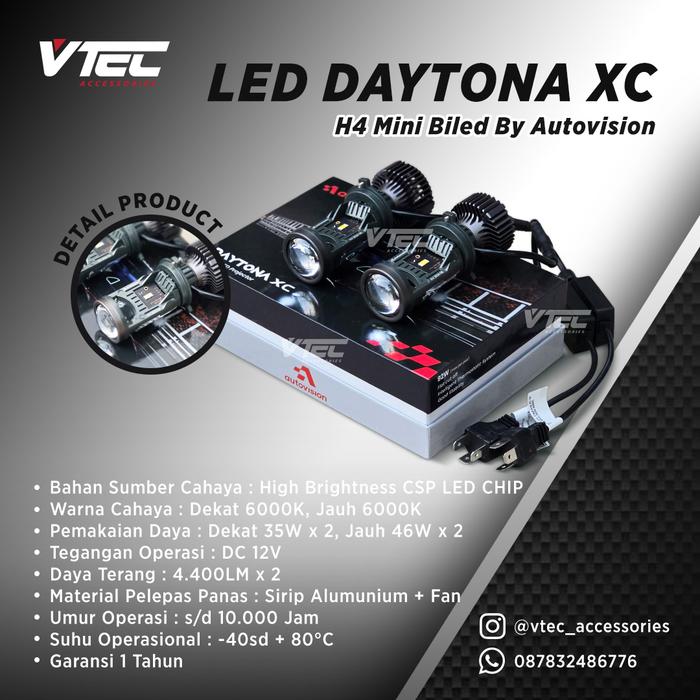 Jual MINI BILED H4 Autovision Daytona XC 92 Watt 6000K Mini Projector ...