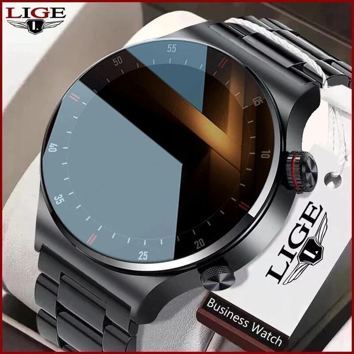 Promo LIGE Jam Tangan Pintar Pria Panggilan Bluetooth Sentuh Penuh ...