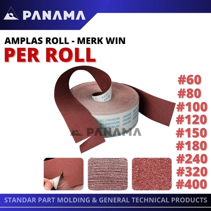 Jual Per ROLL Amplas Roll 4" X 46 METER #60 #80 #100 #120 #150 #180 ...