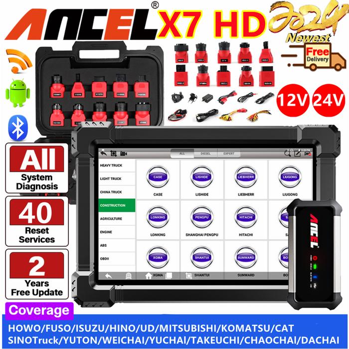 Jual ANCEL X7 HD 12V-24V OBD2 Scanner Alat Diagnostik Mobil & Truk ...