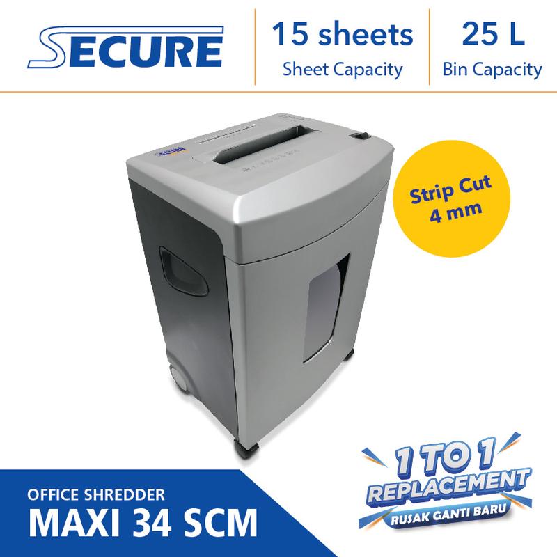 Secure - Paper Shredder Maxi 34 Strip Cut - Shop | Tokopedia