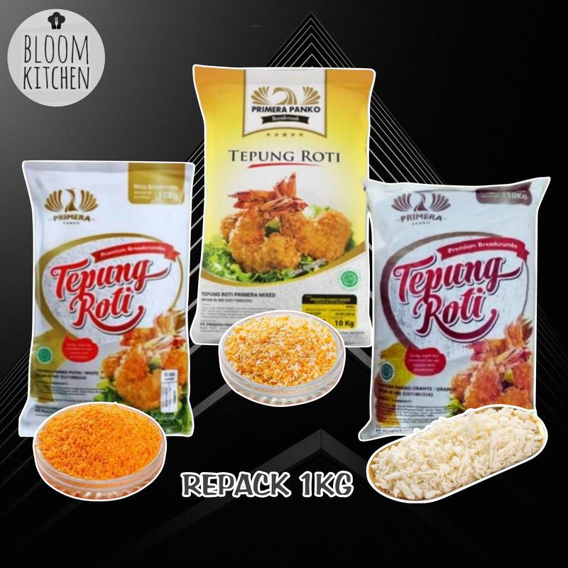 PRIMERA Tepung Roti 1 kg / BREAD CRUMB MIX / WHITE / ORANGE / Panko 1kg ...