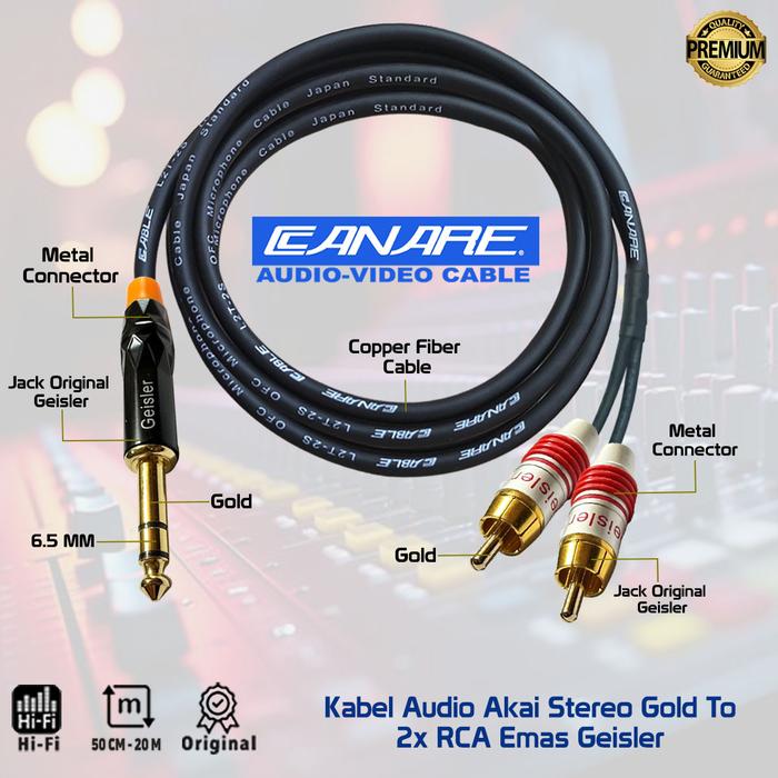 Jual Kabel Audio Profesional Jack Akai Stereo GLD To 2x RCA EMS GEISLER ...