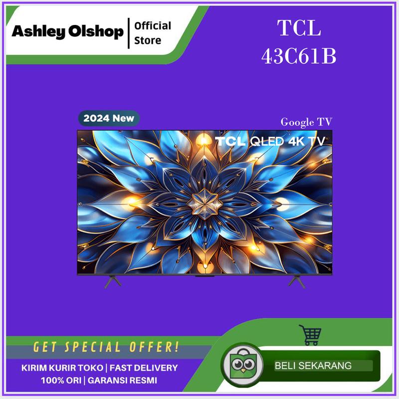 QLED TV TCL 43C61B 43 Inch 4K UHD Google TV TCL Dolby Vision - Shop ...