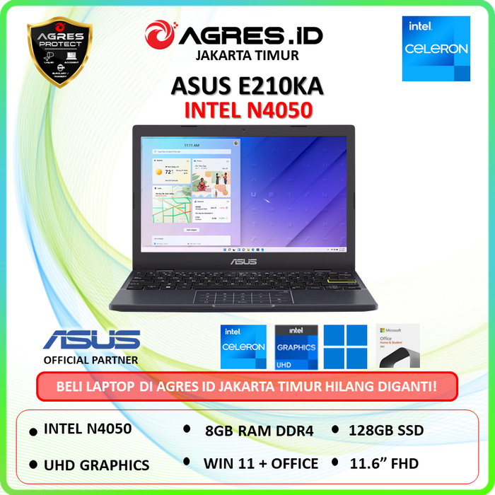 Promo ASUS E210KA Intel N4050 8Gb 128Gb Win 11 Office 11 Inch Full HD ...