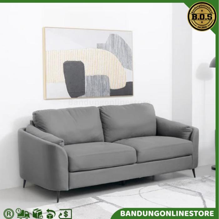 Jual Sofa Fabric 3 Seater Dudukan Modern Minimalis Abu Tua Informa ...