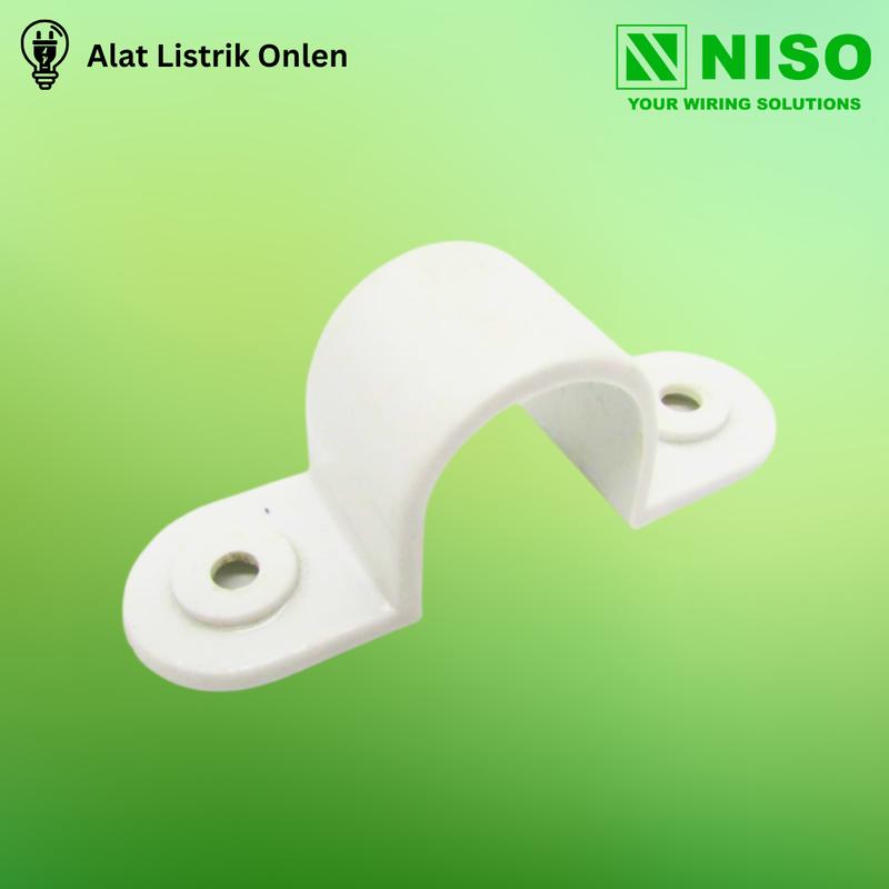 NISO KLEM PIPA CONDUIT 20MM PUTIH / CLAMP LISTRIK PENJEPIT (100 - Shop ...