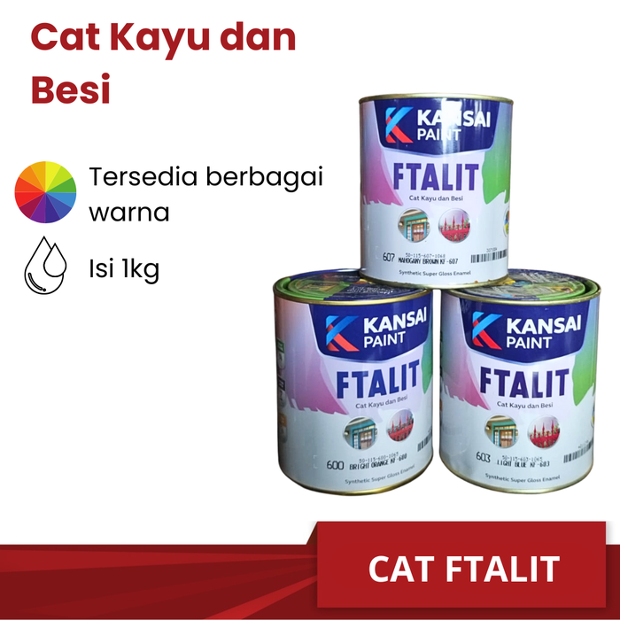 Jual Cat Besi / Cat Kayu / Cat FTALIT / Cat Kayu dan Besi 1KG ORIGINAL ...