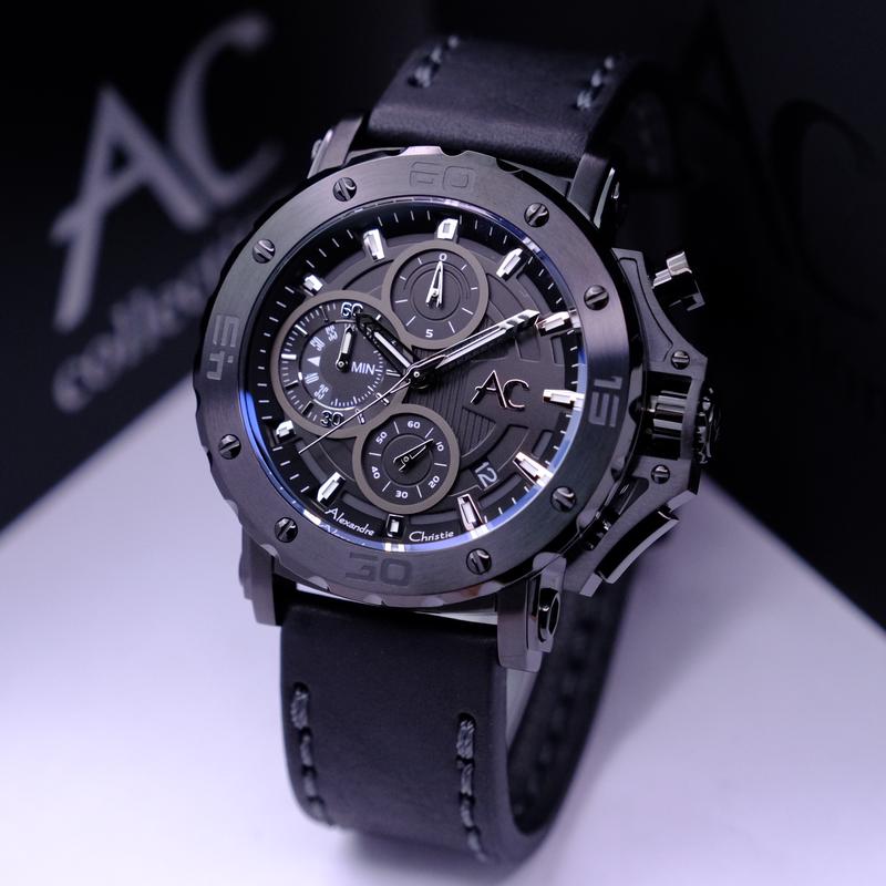 ALEXANDRE CHRISTIE AC 9205 LEATHER. FULL BLACK. GARANSI RESM - Shop ...