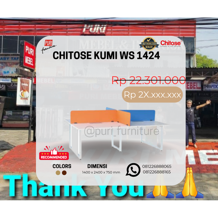Jual MEJA KANTOR CHITOSE KUMI WS1424 (FT092) - Kota Semarang - Mebel ...