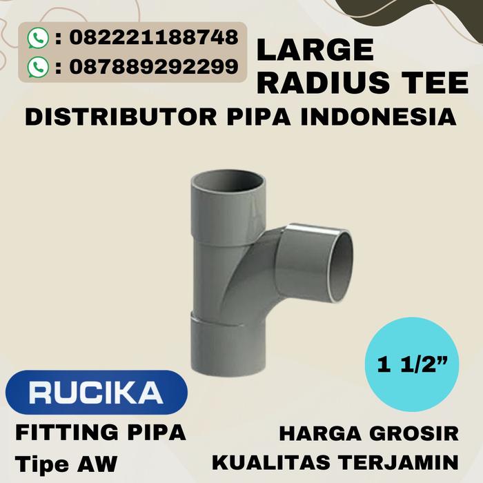 Jual Fitting Pipa Rucika Large Radius Tee Type AW - 1 1/2" - Jakarta ...