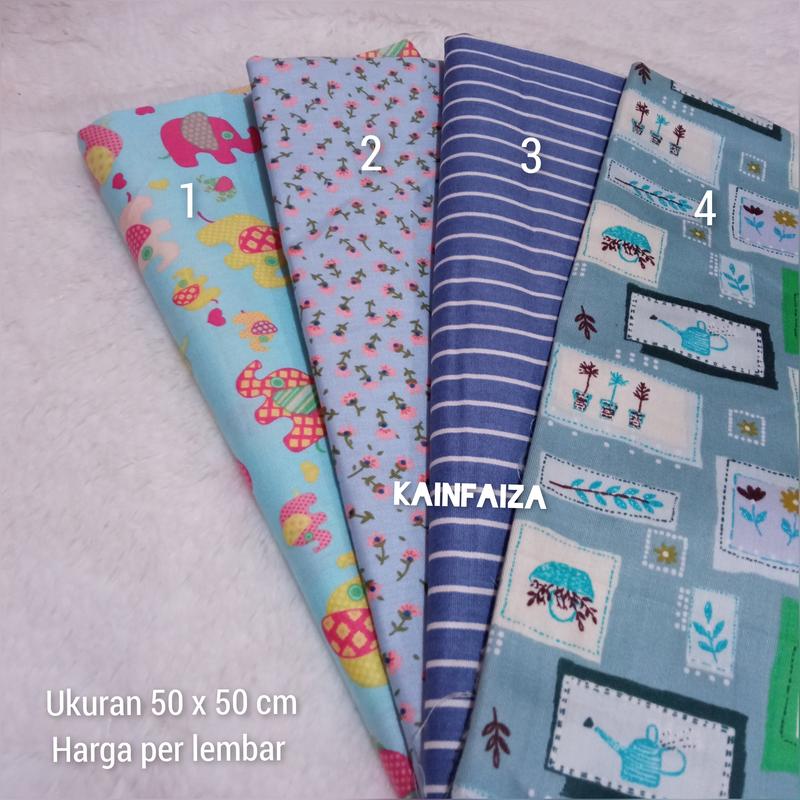 Kain Perca 50 x 50 cm Katun Jepang Tokai Senko BL05 (Harga per lembar ...