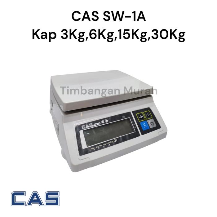 Jual Timbangan meja digital CAS SW1A kap 3Kg - 30Kg made in Korea ...