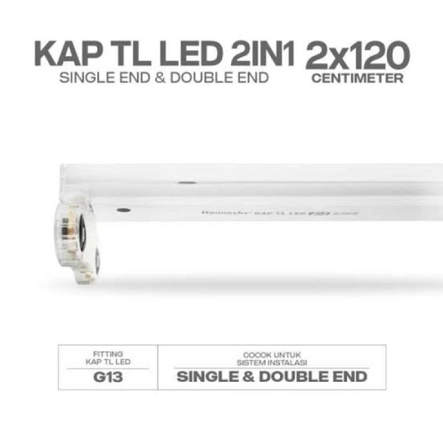 Jual Hannochs Kap Lampu TL (T8) Hannochs LED 2 x 120 CM (Double End ...
