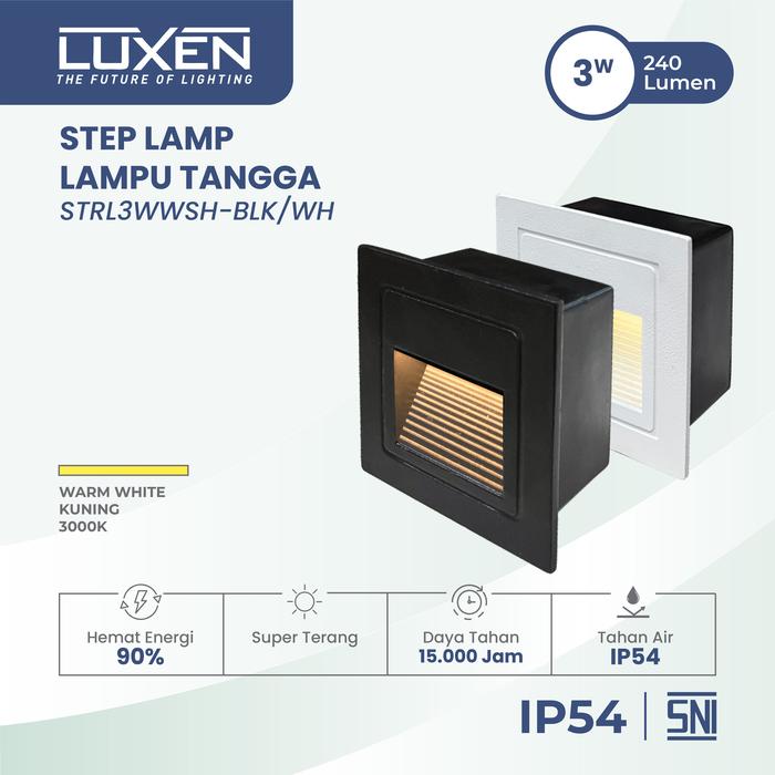 Promo LUXEN LAMPU TANGGA LED PERSEGI STEP LAMP 3 Watt Cahaya Kuning ...