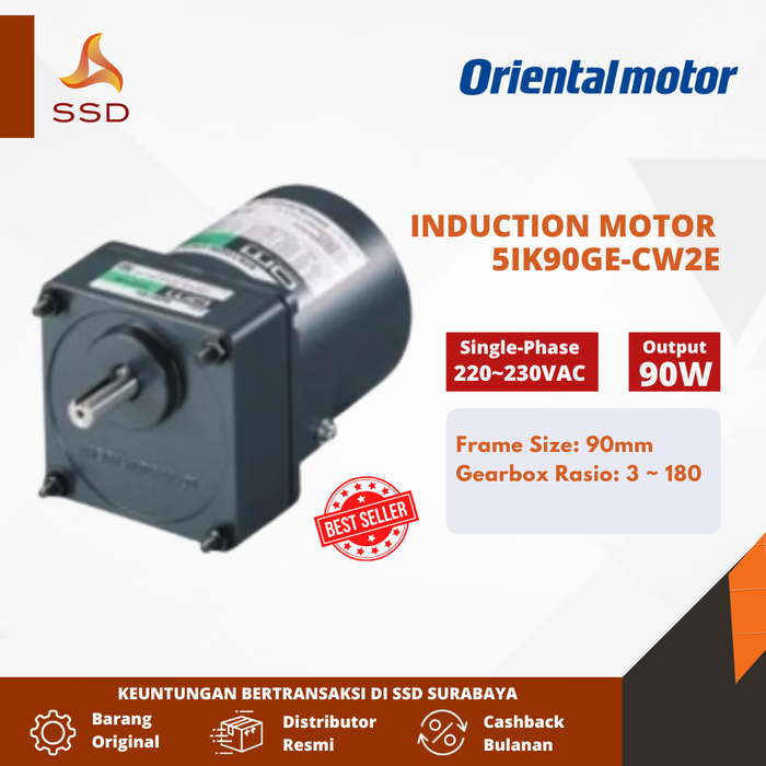 Jual Oriental Induction Motor 90W 1-Phase 220~230VAC Type 5IK90GE-CW2E ...