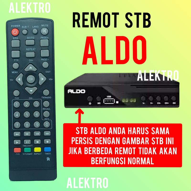REMOTE STB SET TOP BOX ALDO REMOT SESUAI GAMBAR LANGSUNG PAKAI - Shop ...