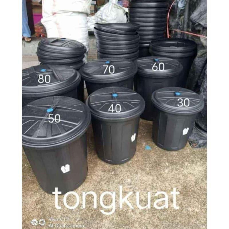 Ember Tempat Sampah Tong Kuat Uk 30, 40, 50, 60, 70, 80 Liter Hitam ...