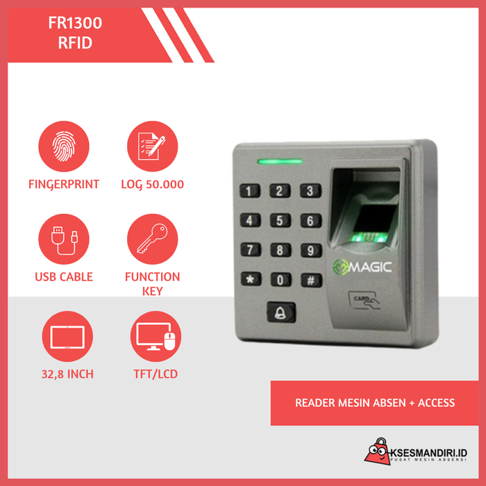 Jual ZKTECO FR1300 Mesin Fingerprint & RFID Reader & Keypad - Jakarta ...