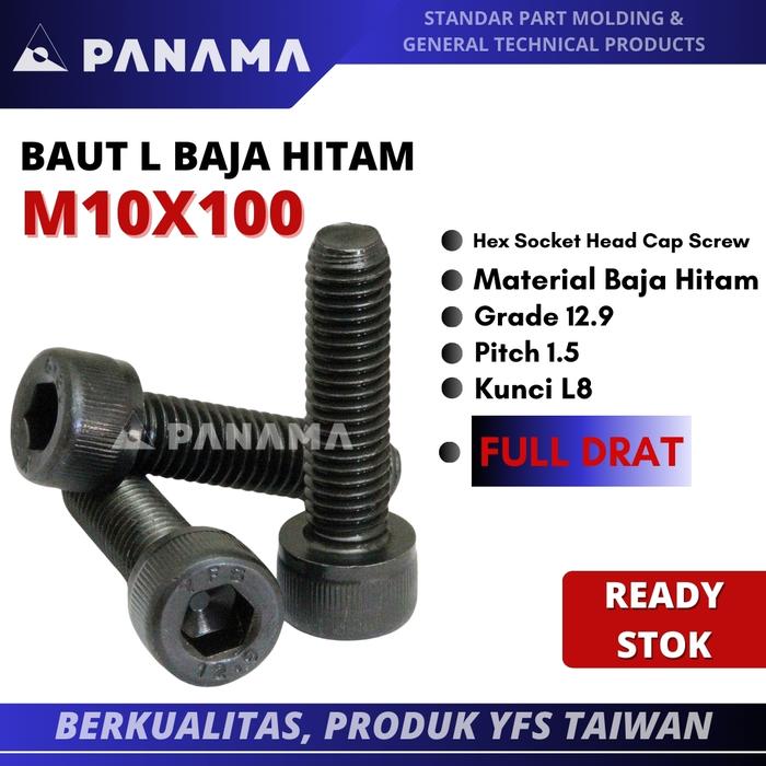 Jual Baut L Hitam Baja M10 x 100 mm Baut L M10x100 mm Full Drat ...