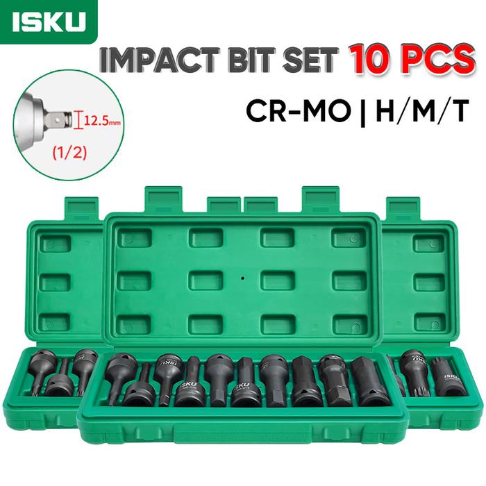 Promo ISKU Mata Socket Impact Bits Set 10pcs Bahan Cr-Mo 1/2 Inch ...