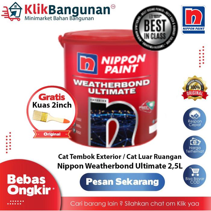 Jual NIPPON PAINT WEATHERBOND ULTIMATE 2,5L / CAT DINDING EKSTERIOR ...