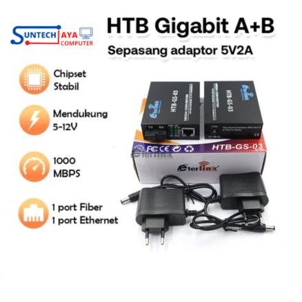 HTB GS03 A & B 1000Mbps Single Mode Fiber Optical Converter Gigabit ...