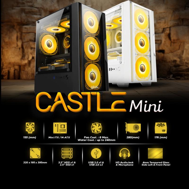 Casing Komputer Gaming Hose Castle Mini Free 3Fan RGB Tempered - Shop ...