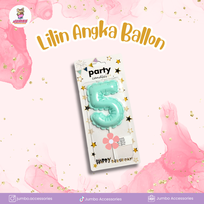 Jual Lilin Angka Motif Balon Jumbo Accessories - Merah Muda, 2 - Kab ...