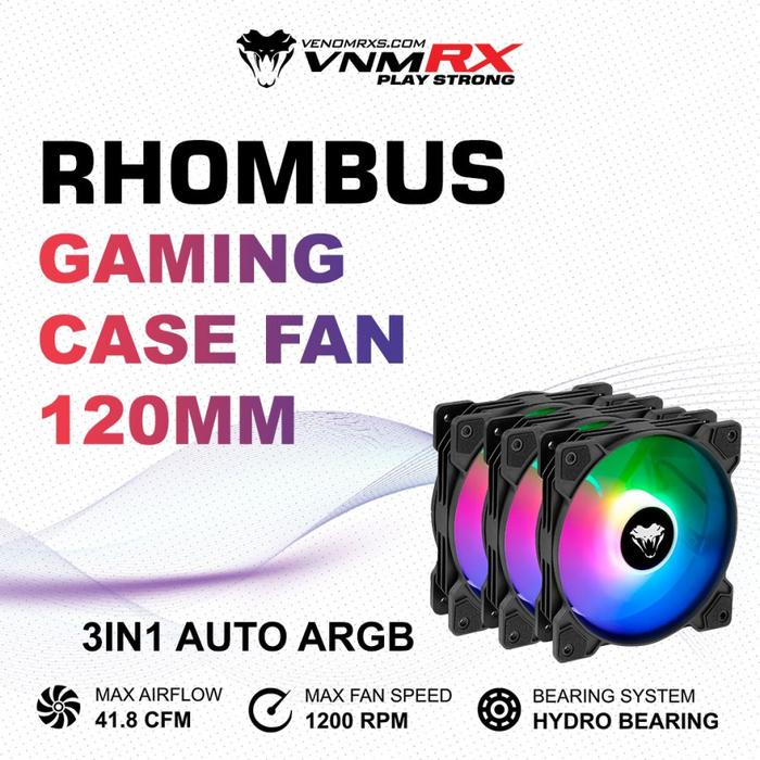 Jual VenomRX Fan Casing Rhombus Extra Auto ARGB 3in1 Fan - Hitam - Kota ...