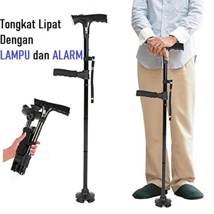 Jual Alat Bantu Jalan Tongkat Lipat dengan Lampu dan Alarm - Twin Grip ...
