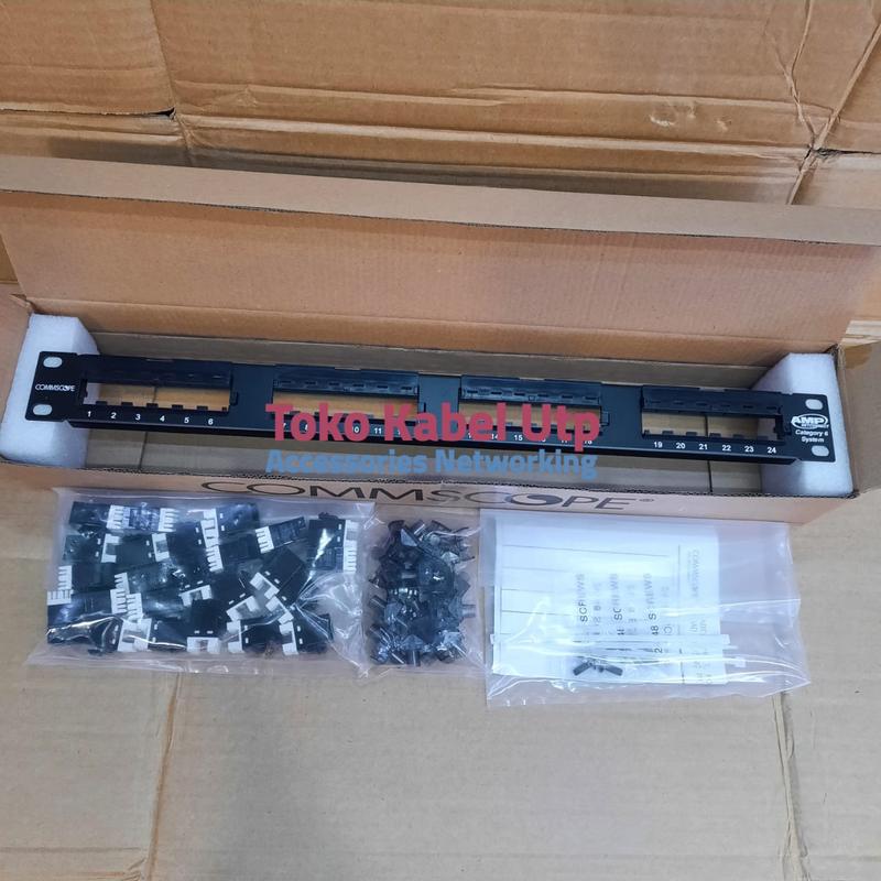 patch panel 24 port cat.6 loaded AMP COMMSCOPE - Shop | Tokopedia